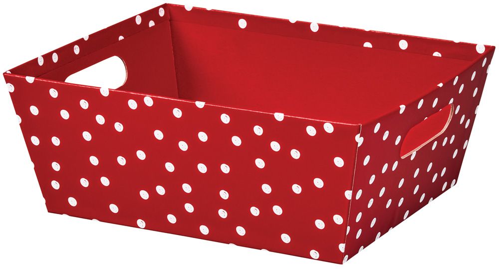 Red & White Dots - Basket Tray - Box & Wrap