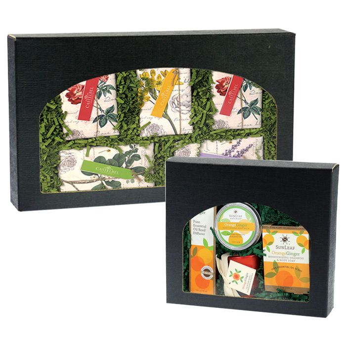 Black Linen Arched Window Boxes - Box & Wrap