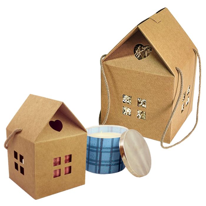 Natural Kraft Italian Cottage Boxes - Box & Wrap