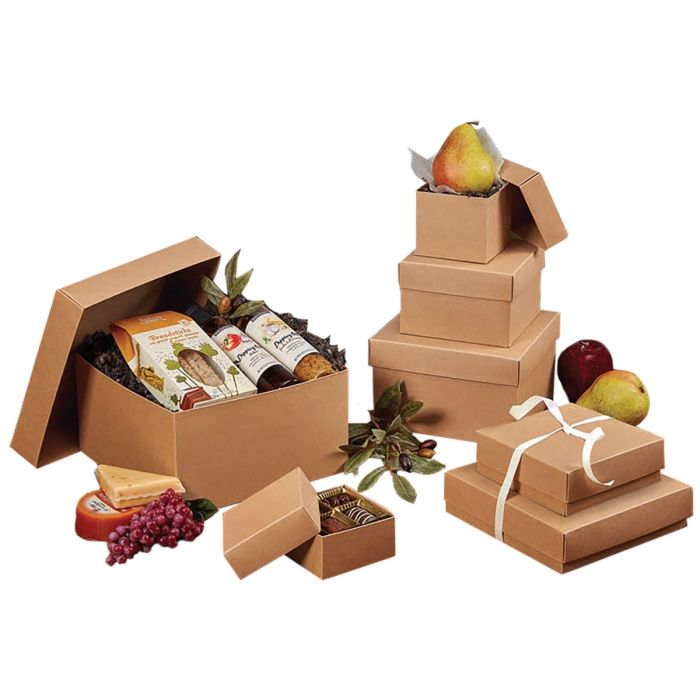 Kraft Gift Boxes - Lid & Base - 4" to 10" Square Sizes – Box & Wrap